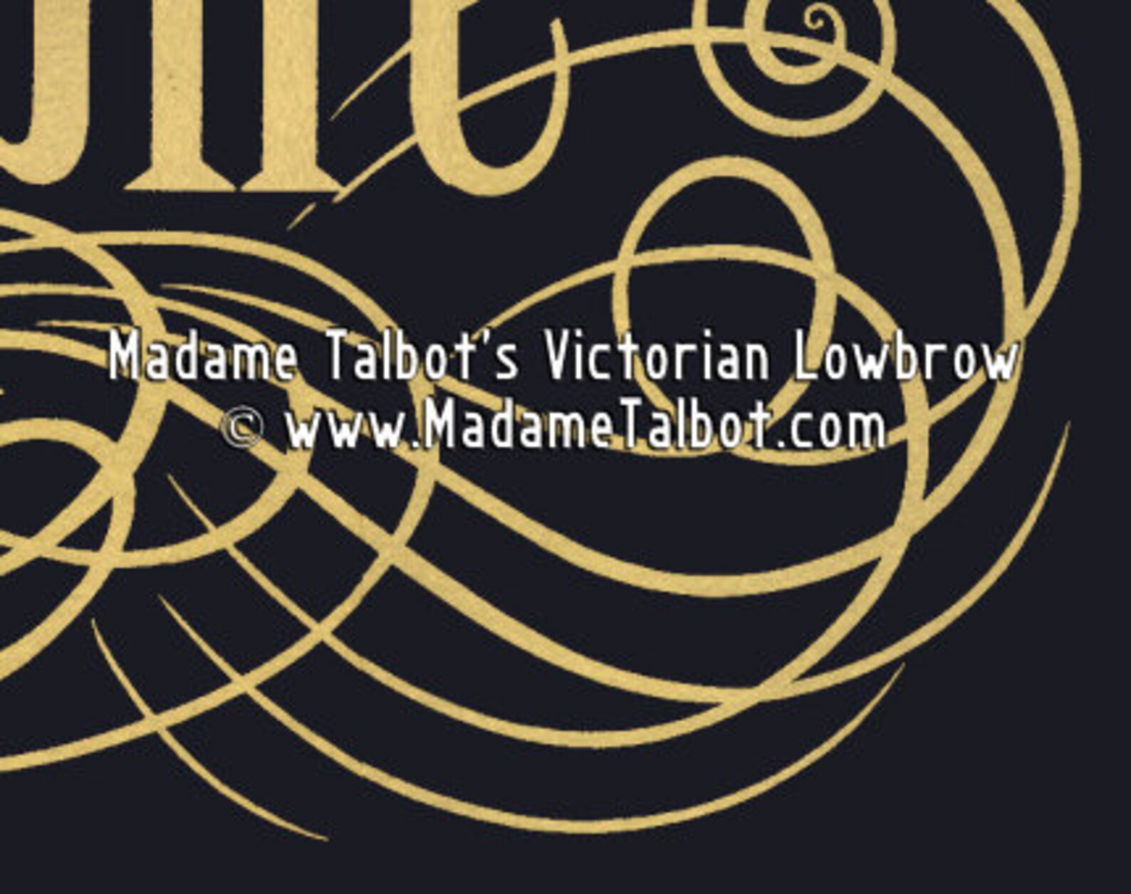 Gold and Black Cursive Calligraphy Vampire Gothic Lowbrow | Etsy