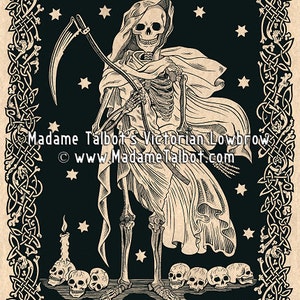 The Grim Reaper Funeral Death Mourning Victorian Lowbrow Skeleton ...