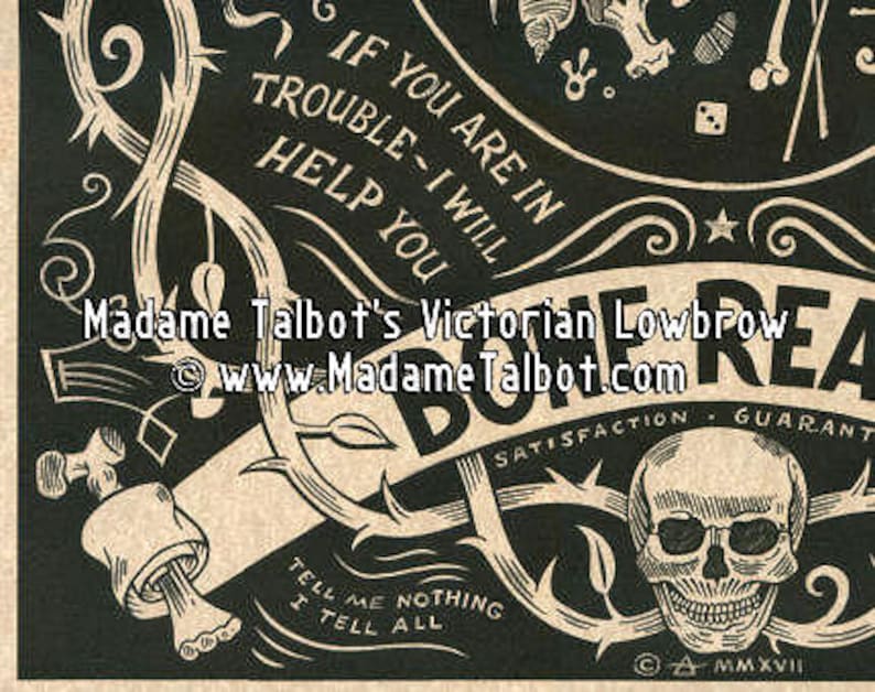 The Bone Reader Poster Divination Fortune Telling Poster Hand Drawn by ...