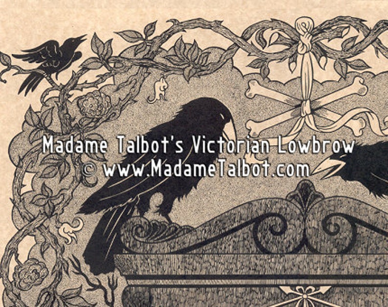O Death Victorian Tombstone Raven Crows Mourning Funeral Poster - Etsy