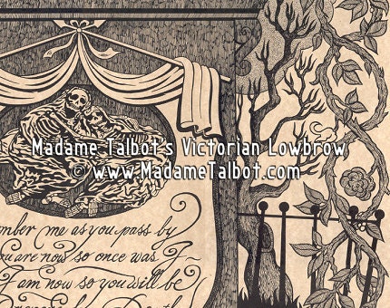 O Death Victorian Tombstone Raven Crows Mourning Funeral Poster - Etsy