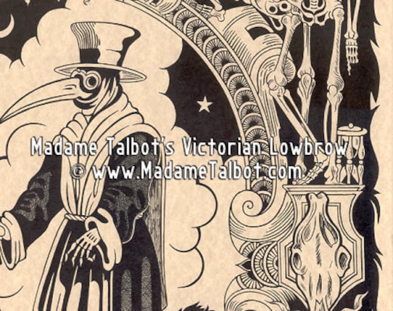 Black Death Plague Doctor Medieval Skeleton Poster Madame - Etsy