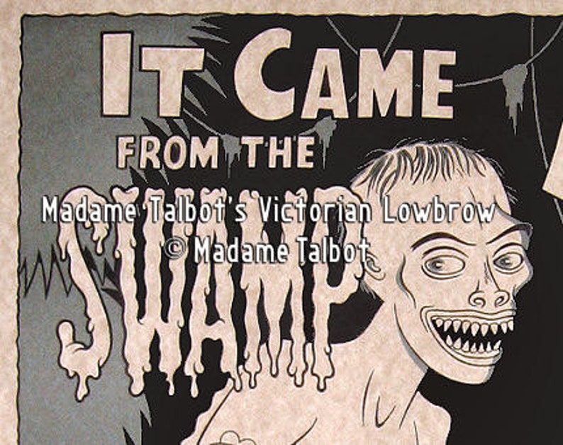 Jake the Alligator Man Marsh's Dime Museum Victorian Lowbrow Poster ...