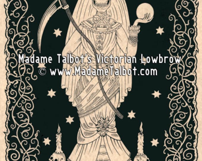Santa Muerte Saint Death Skeleton Victorian Lowbrow Poster - Etsy