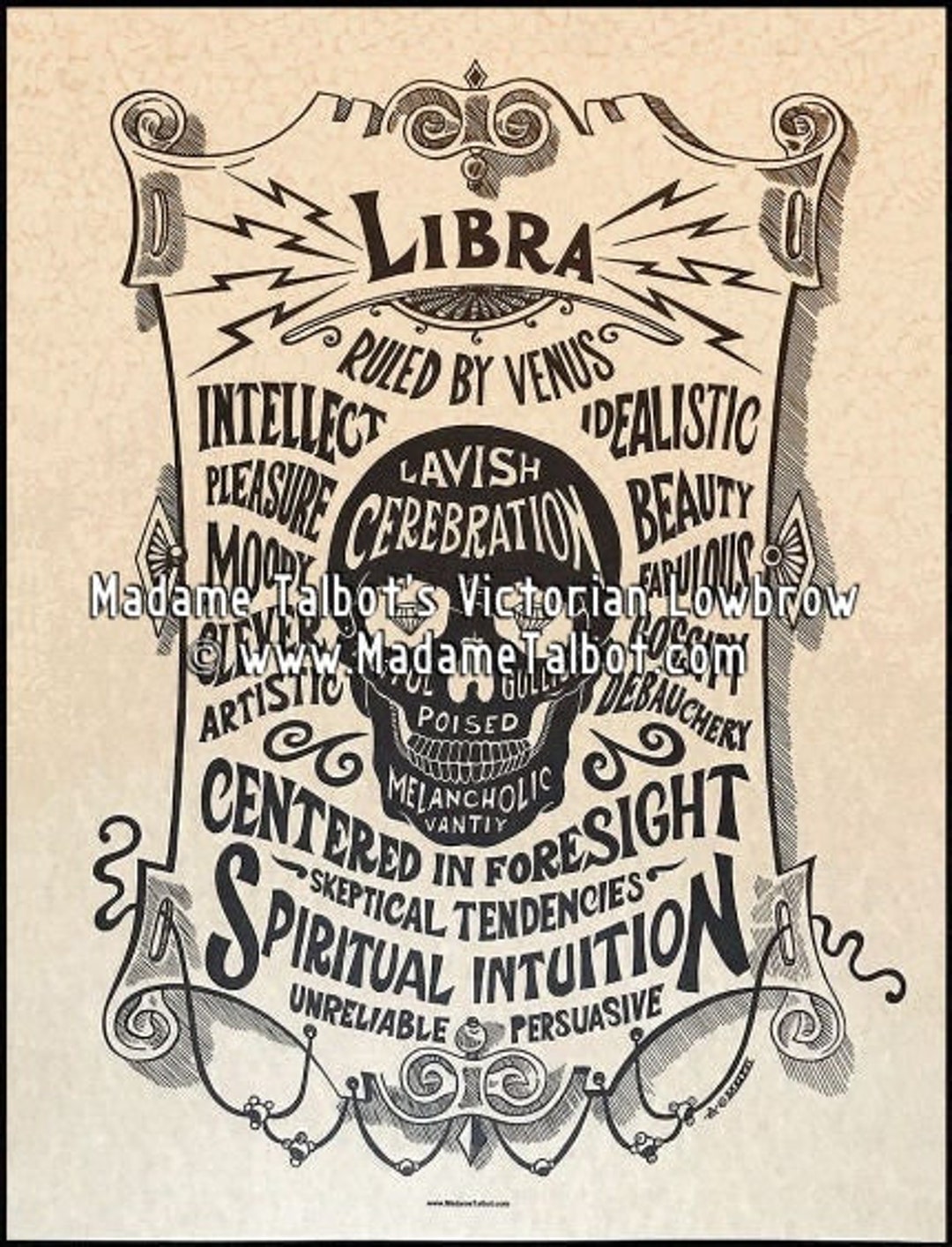 Libra Zodiac Poster Horoscope Astrology Astrological Star Sign Print - Etsy