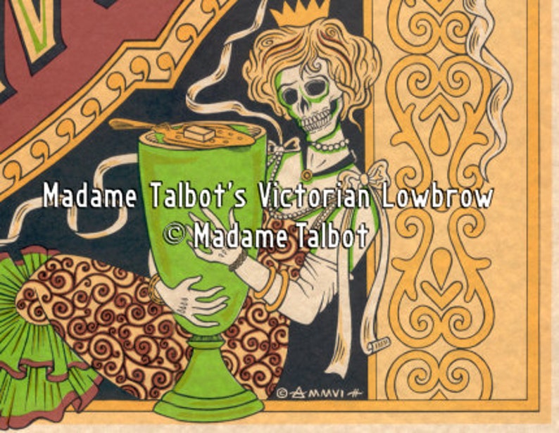 Madame Talbot's Victorian Lowbrow Absinthe Devil Skeleton Poster - Etsy