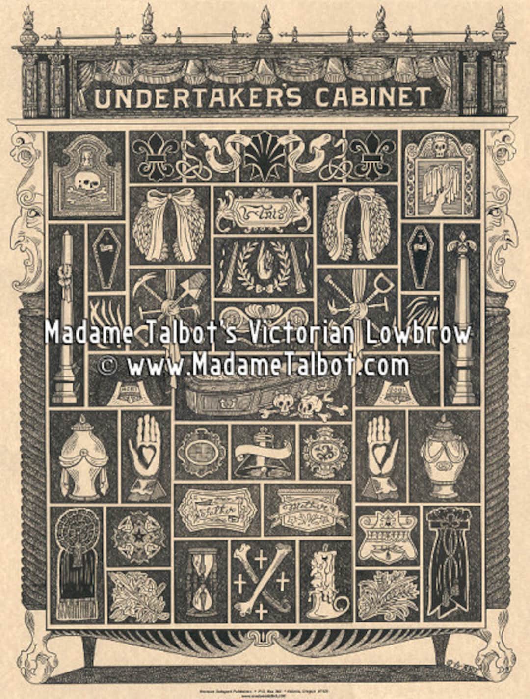 Undertaker Cabinet Poster Dismal Trader Curio Mortician Victorian ...