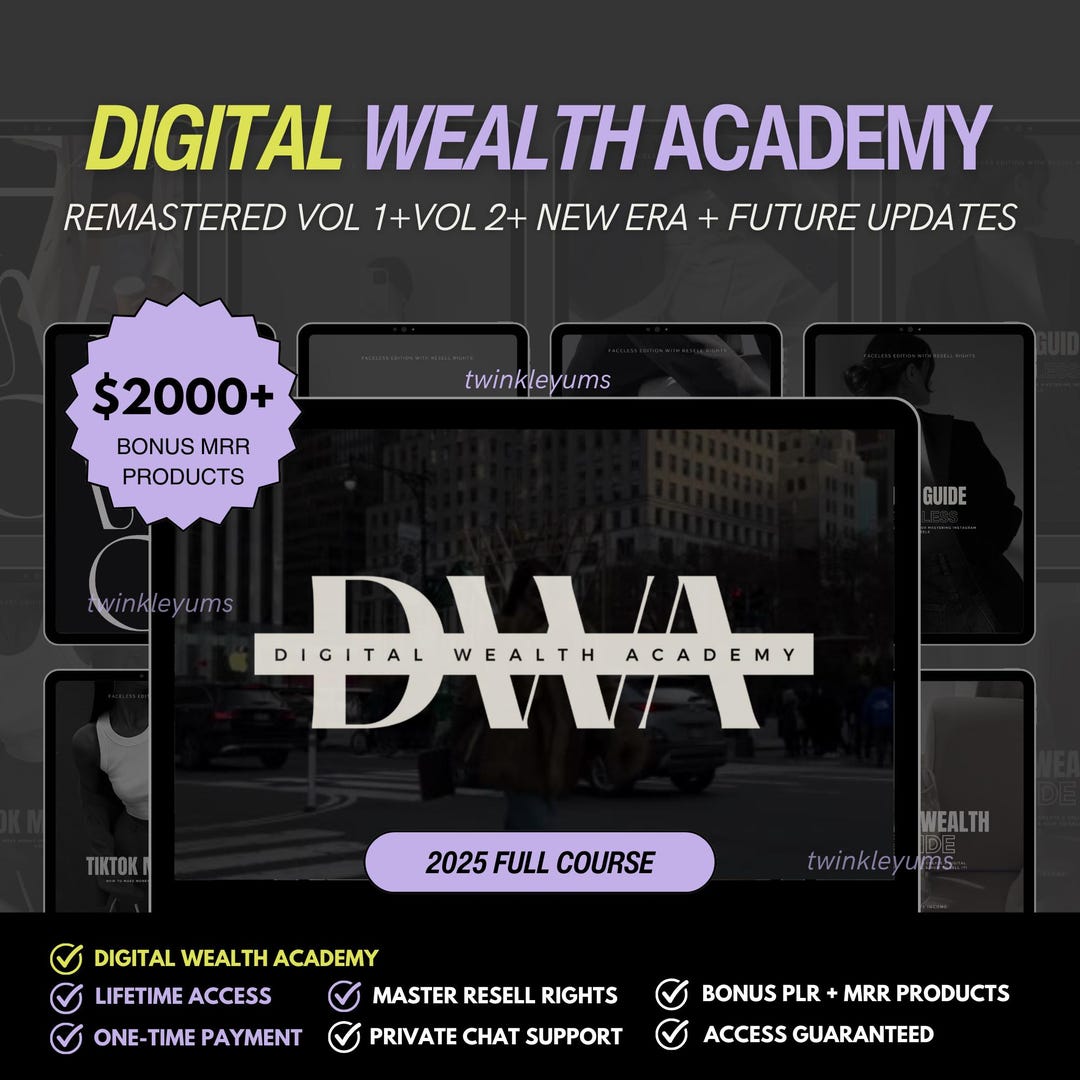 Digital Wealth Academy DWA Digital Marketing Course Master Resell Rights MRR Private Label ...