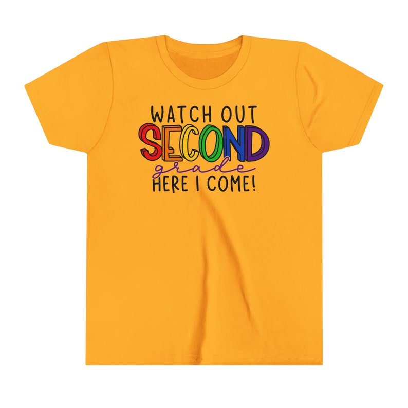 Second Grade T-shirt: Rainbow Text, First Day of School Tee - Etsy