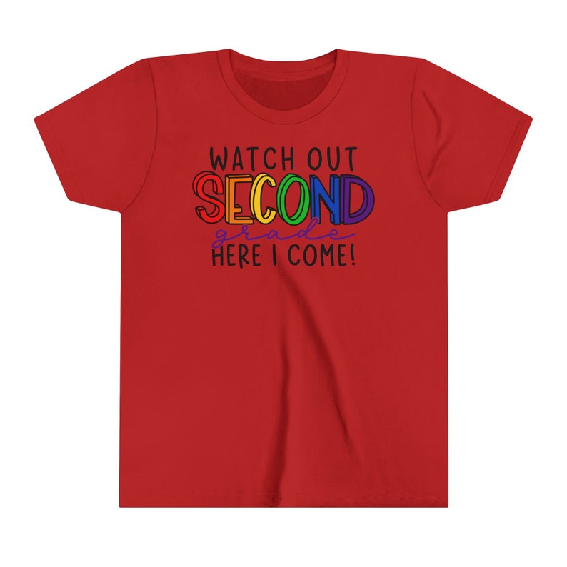 Second Grade T-shirt: Rainbow Text, First Day of School Tee - Etsy
