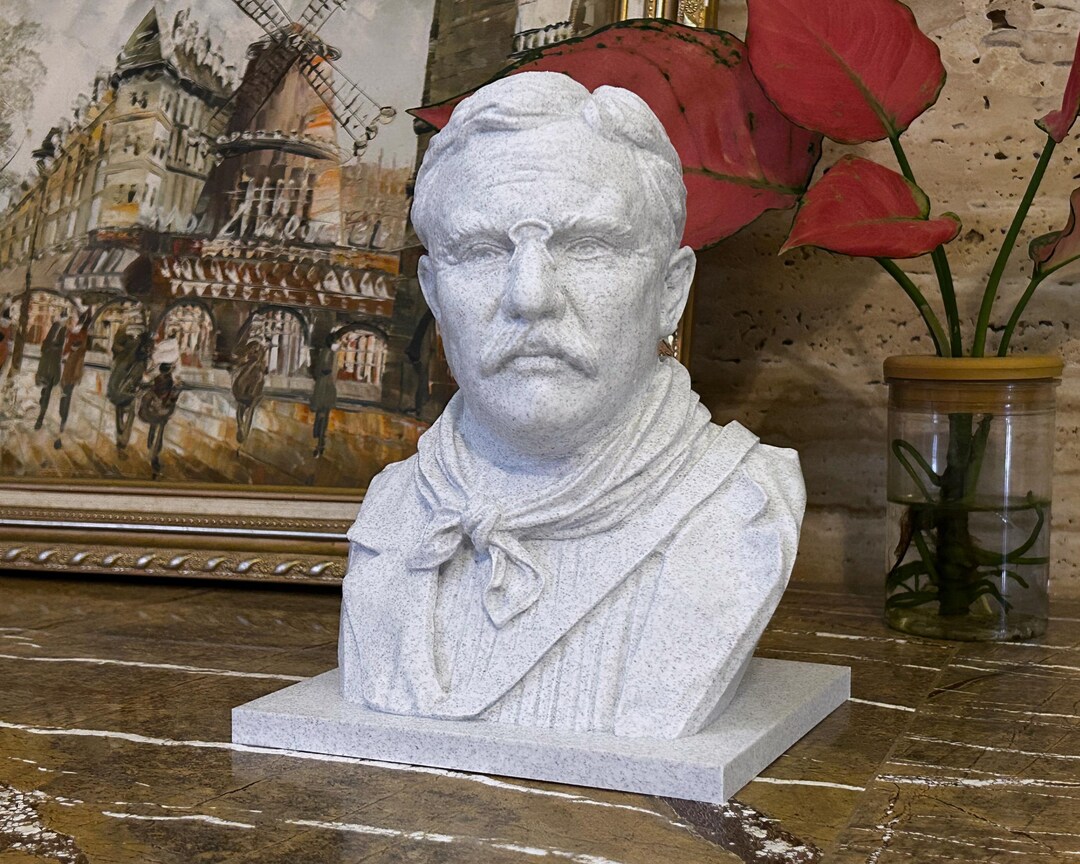 Theodore 'teddy' Roosevelt Bust, Elegant Marble-like Finish Statue ...