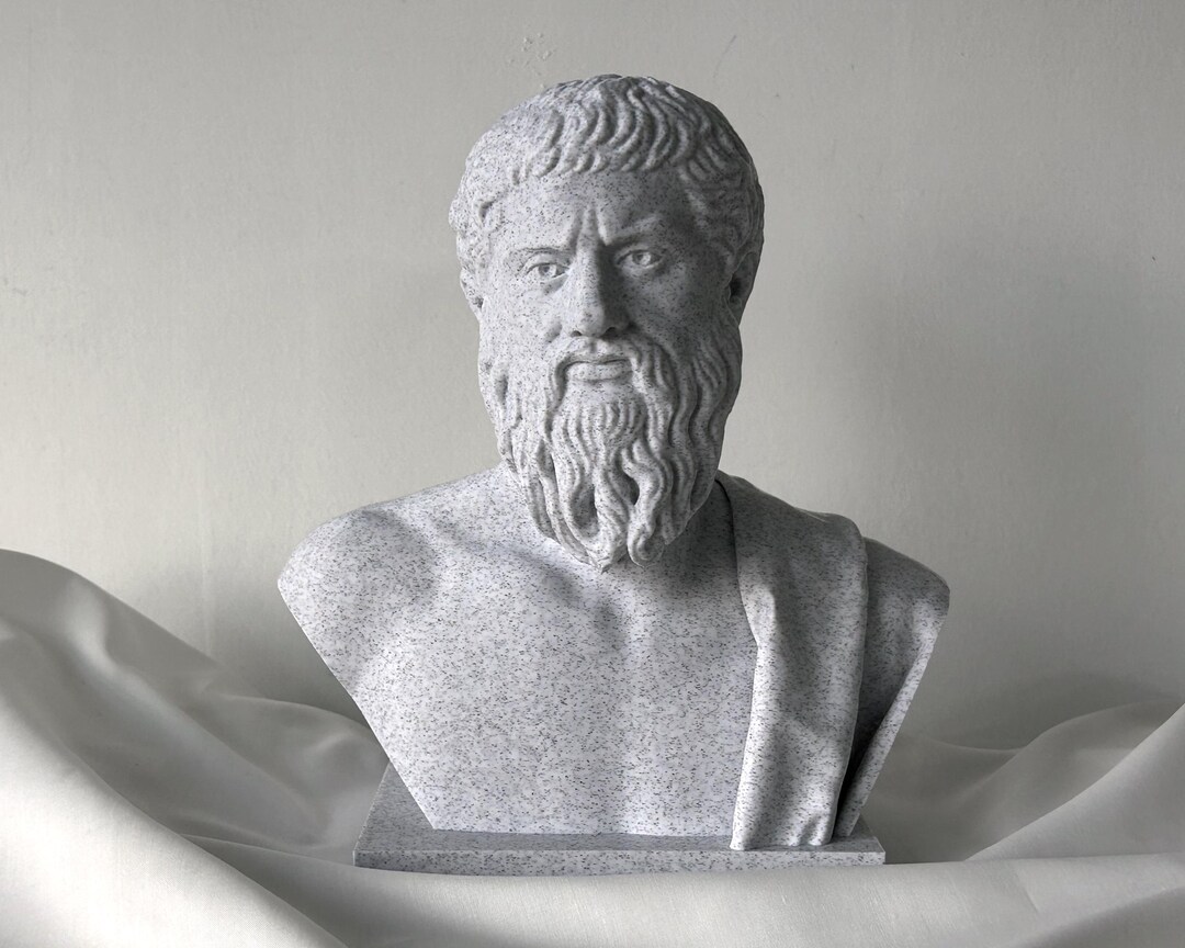Greek Philosopher Plato Bust, Elegant Marble-like Finish Statue ...