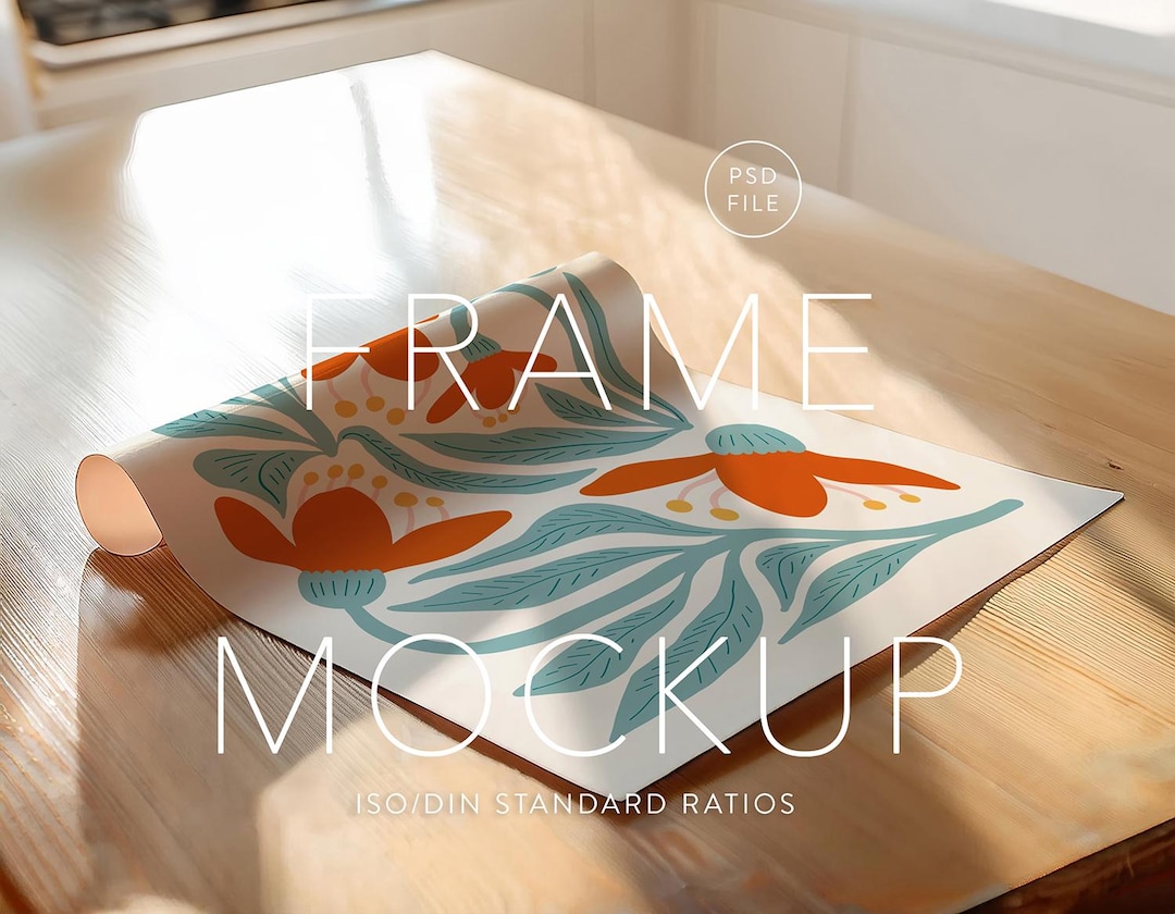 Minimalistic Boho Poster Mockup, ISO / DIN A Ratio, PSD Photoshop File ...