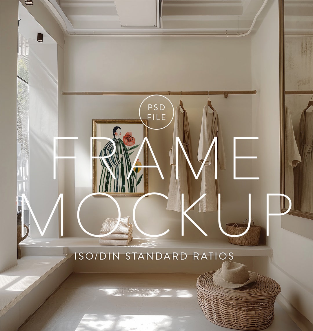 Picture Frame Mockup, Boutique, Fashion, Retail Shop, ISO / DIN A Ratio ...