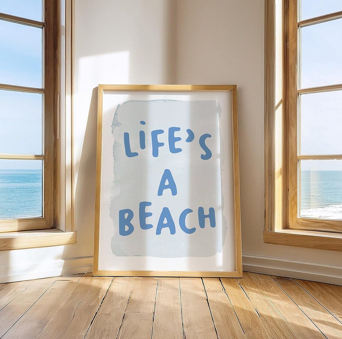 Beach House Frame Mockup, ISO / DIN A Ratio, PSD Photoshop File, Wood ...