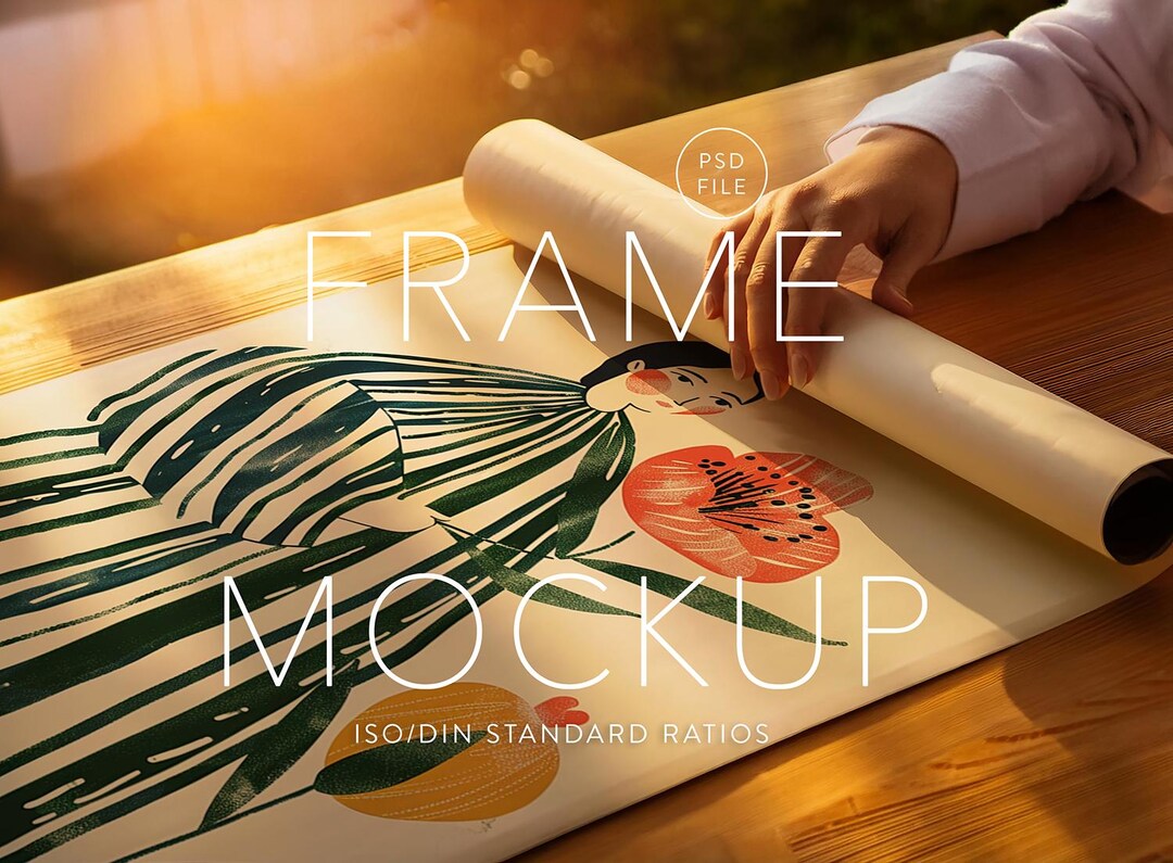 Minimalistic Boho Poster Mockup, ISO / DIN A Ratio, PSD Photoshop File ...