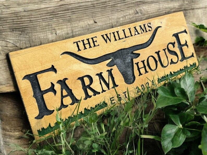 Custom Farmhouse Sign, Personalized Wood Sign, Ranch Wall Art ...