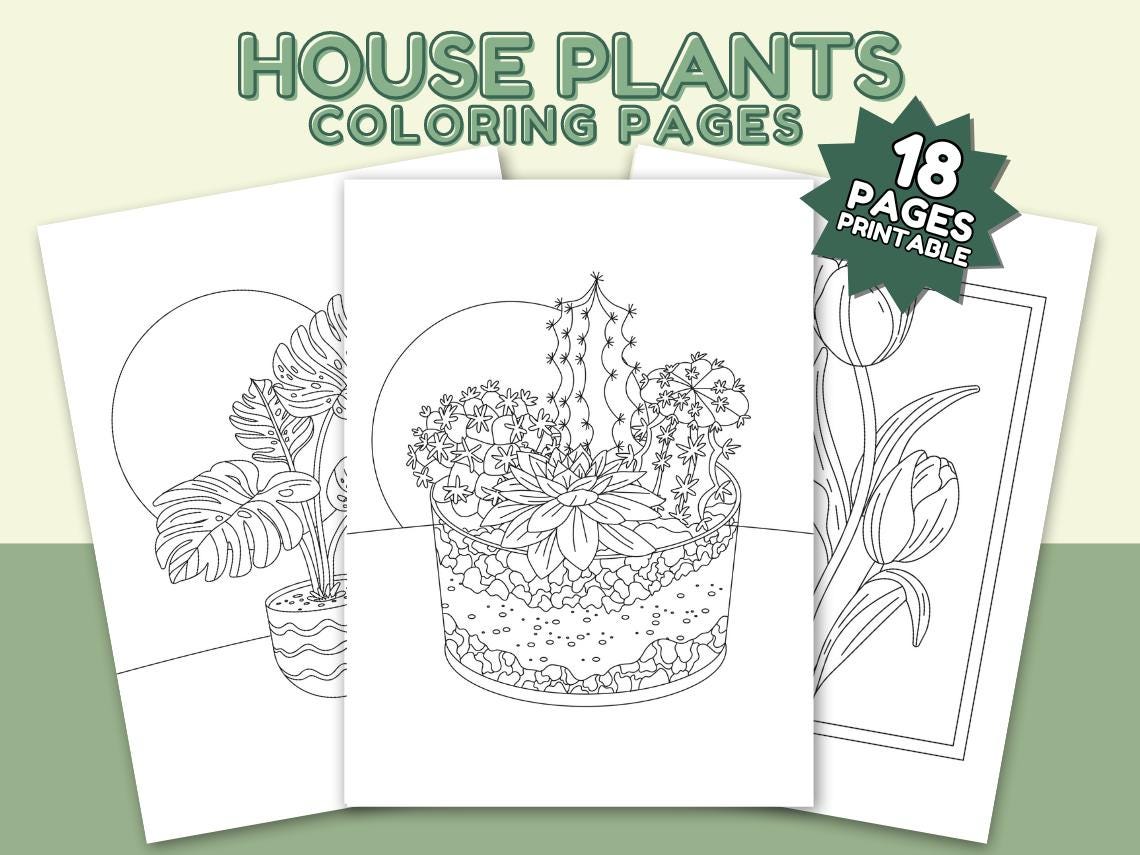 Relaxing Coloring Pages, Plant Lovers Coloring Pages, Plants Coloring ...