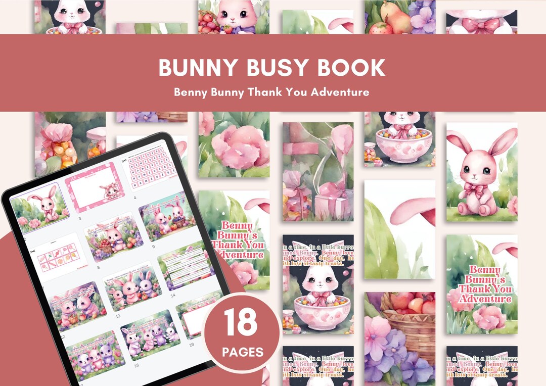 Editable Template / Printable Benny Bunny Thank You Adventure Busy Book ...