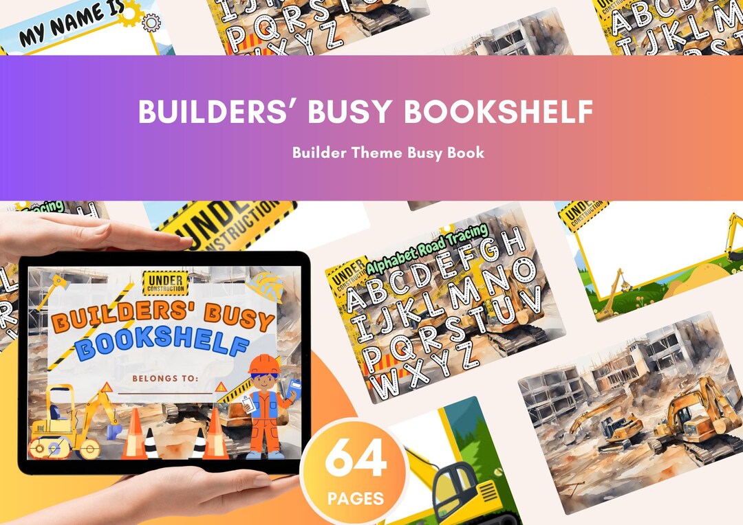 Editable Template / Printable Builders' Busy Bookshelf Busy Book ...