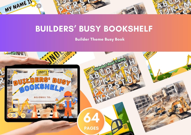 Editable Template / Printable Builders' Busy Bookshelf Busy Book ...