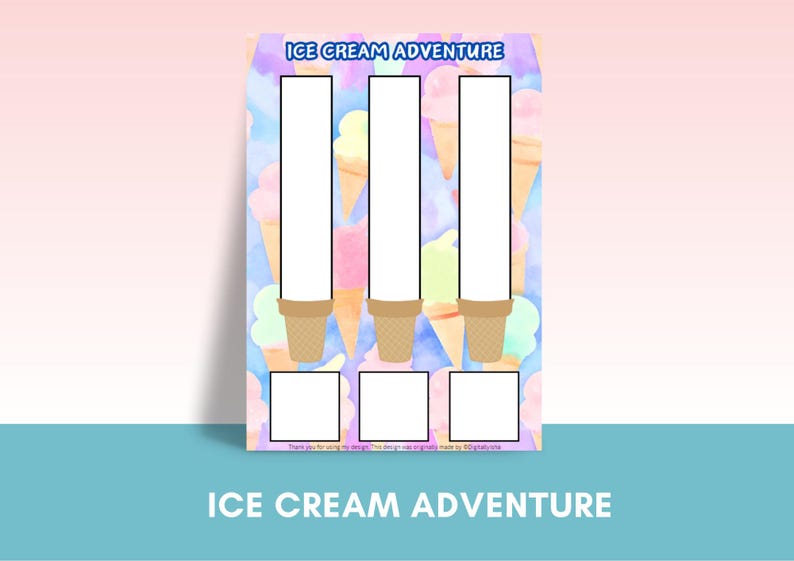 Editable Templates Ice Cream Adventure: Learn Ice Cream Counting ...