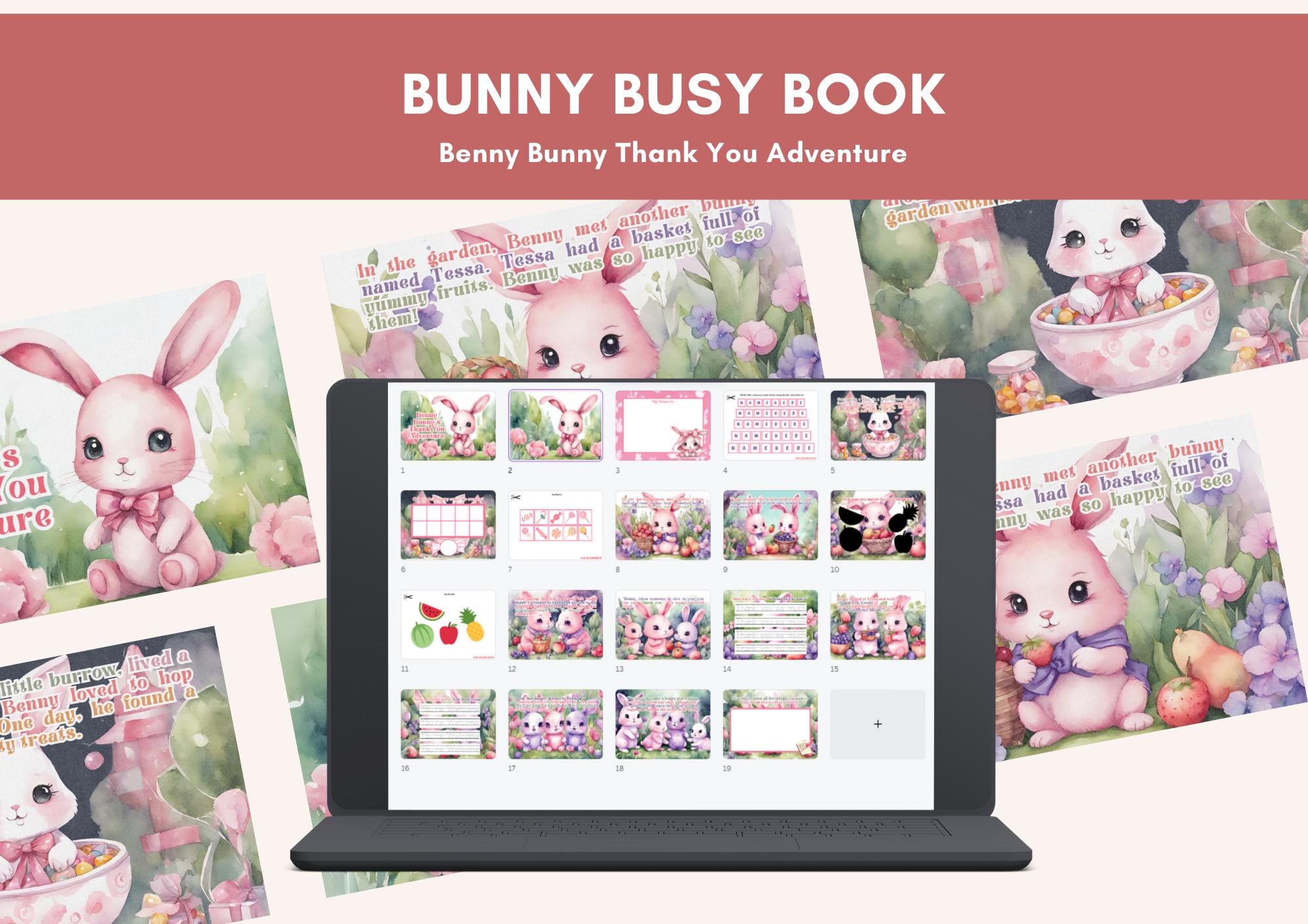 Editable Template / Printable Benny Bunny Thank You Adventure Busy Book ...