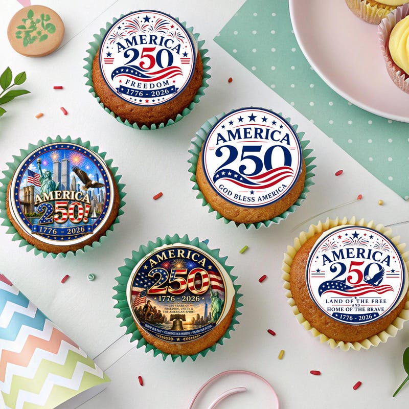 July 4th Cupcake Toppers - Etsy