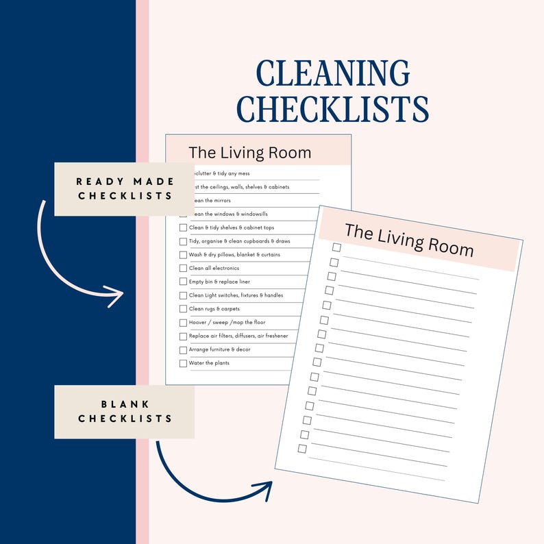 Stay Organized With Our Room-by-room Cleaning Checklists - Instant PDF ...