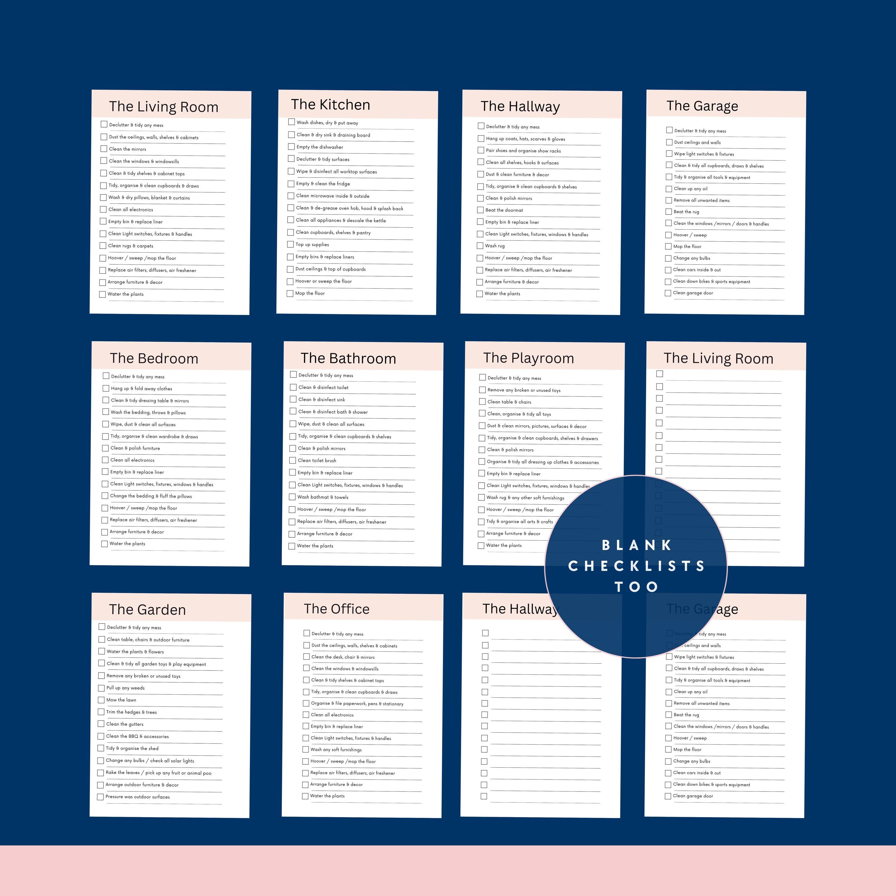 Stay Organized With Our Room-by-room Cleaning Checklists - Instant PDF ...