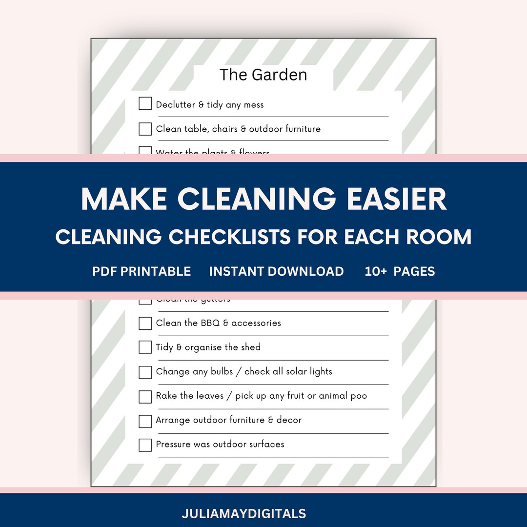 Stay Organized With Our Room-by-room Cleaning Checklists STRIPED Style ...