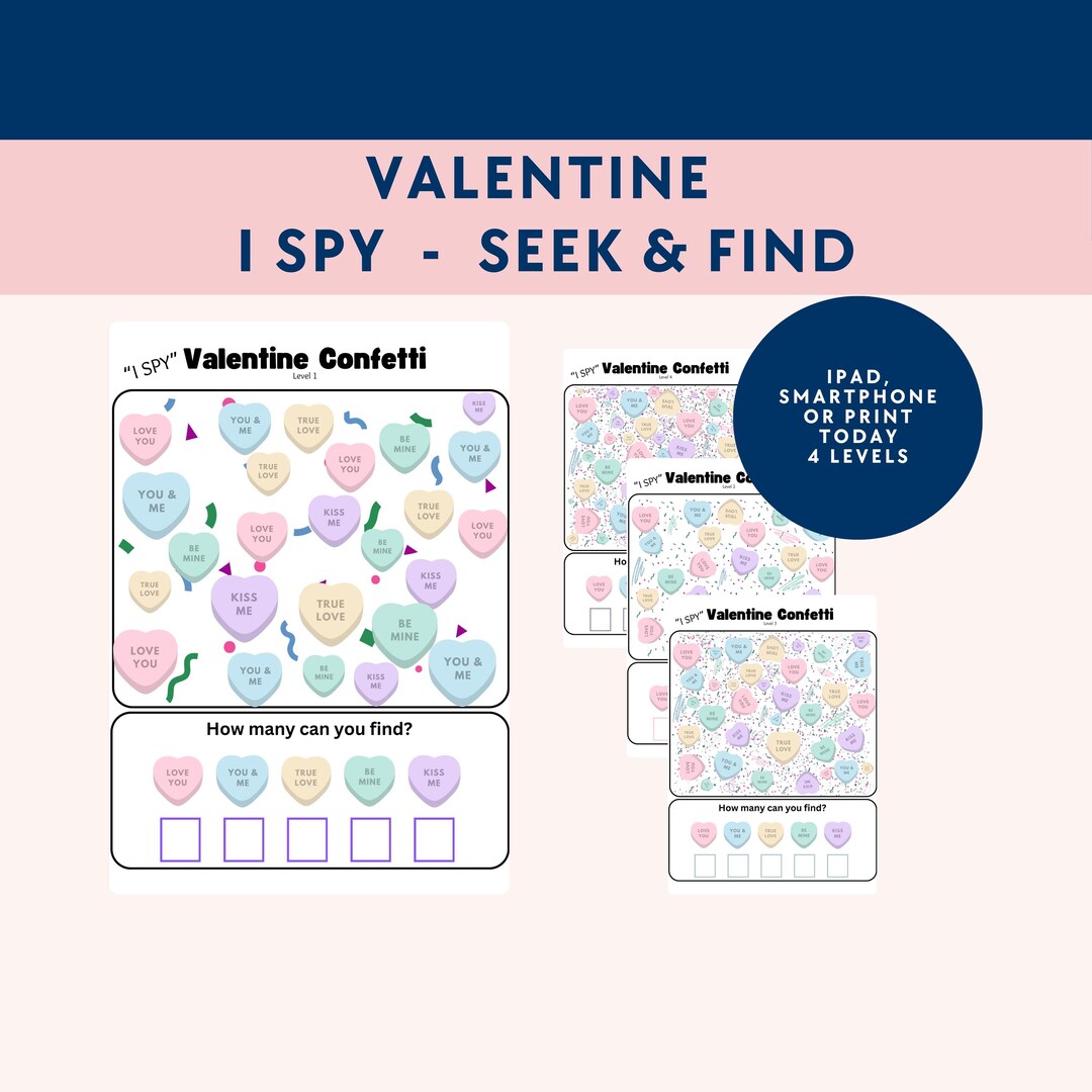 I Spy Kids Printable Try Our New I SPY CONFETTI Kids Valentine Activity ...