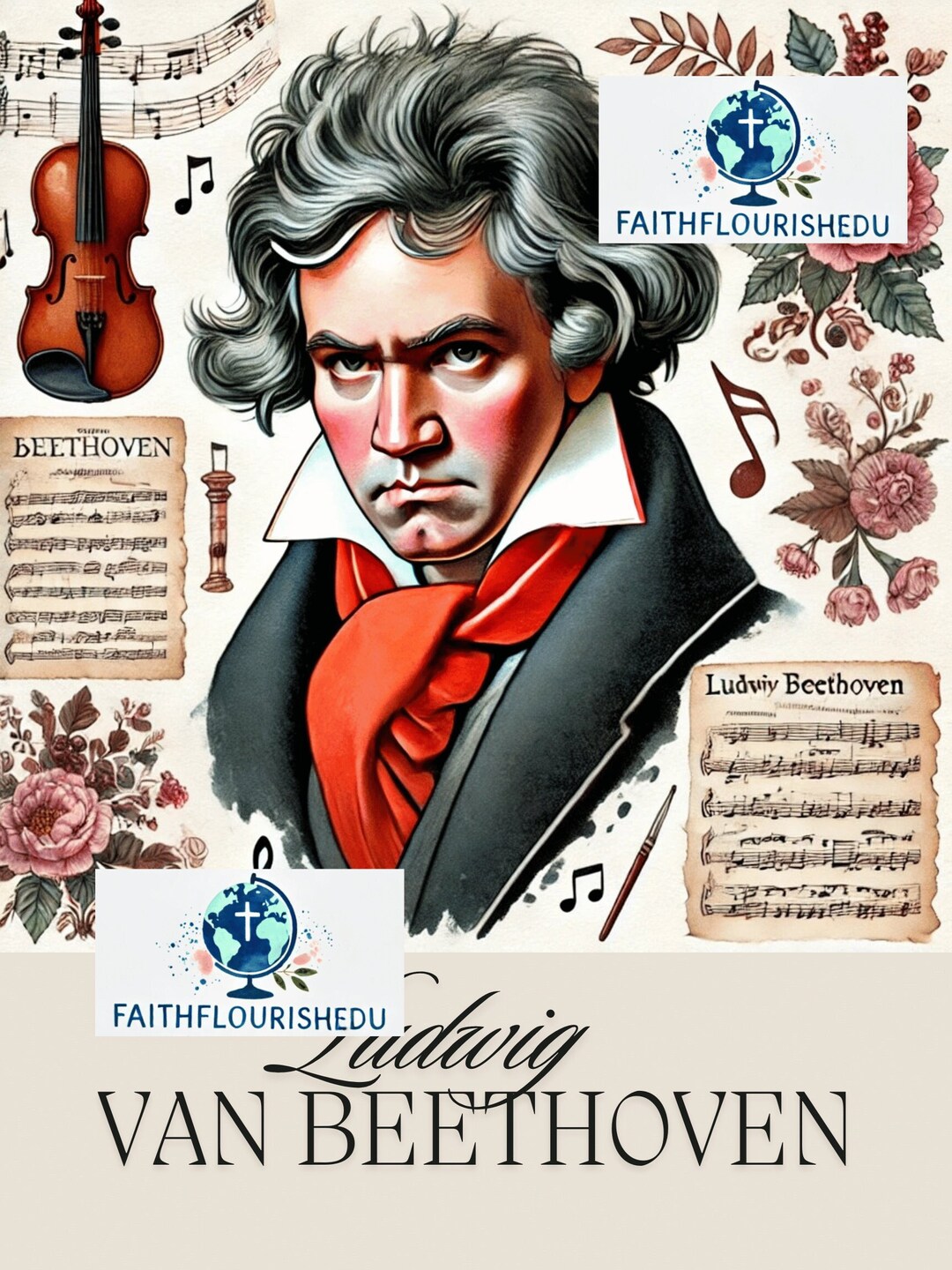 Famous Composers - Beethoven - Art Prints for Homeschool and Classroom ...