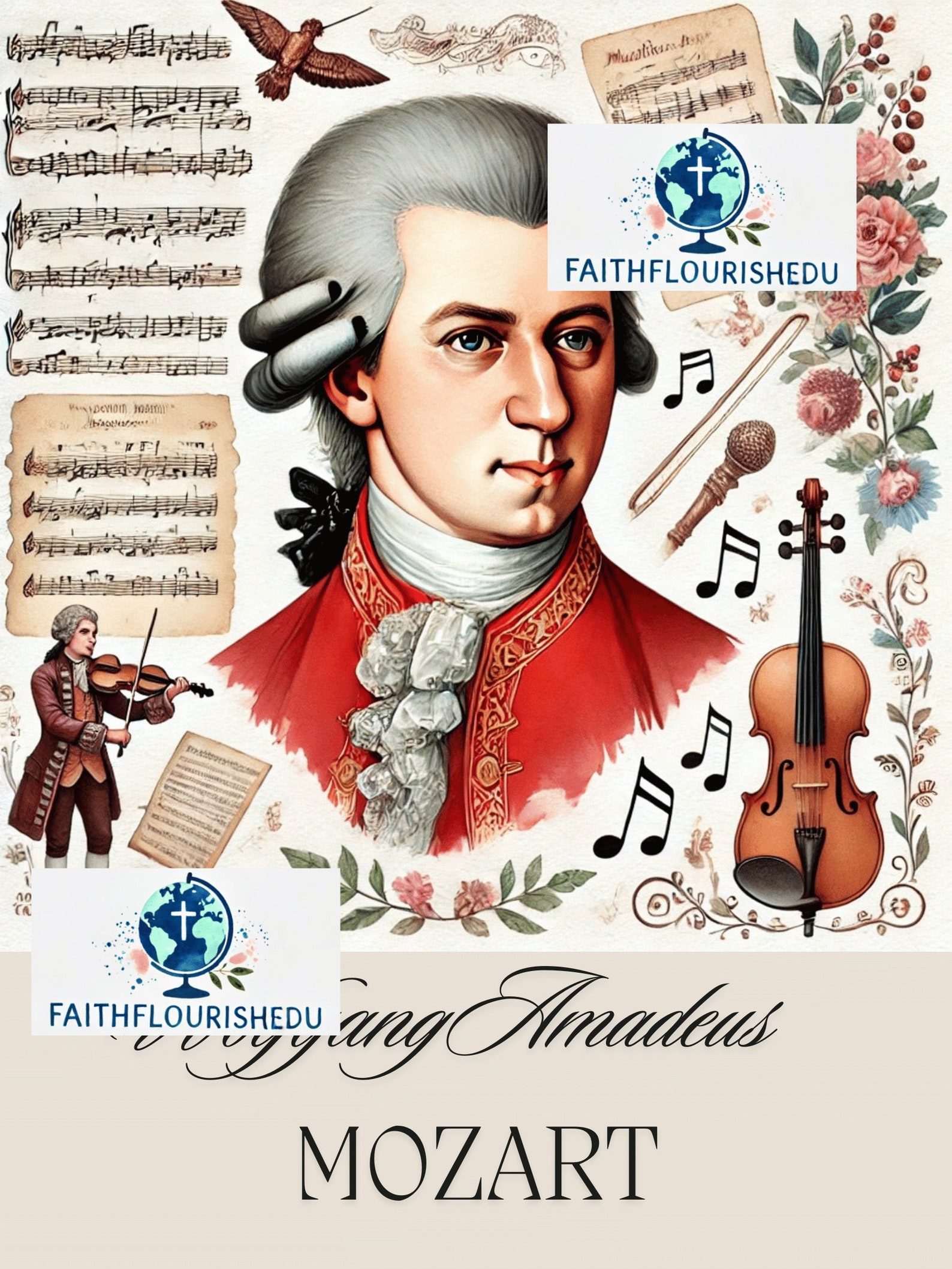 Famous Composers - Mozart - Art Prints for Homeschool and Classroom ...