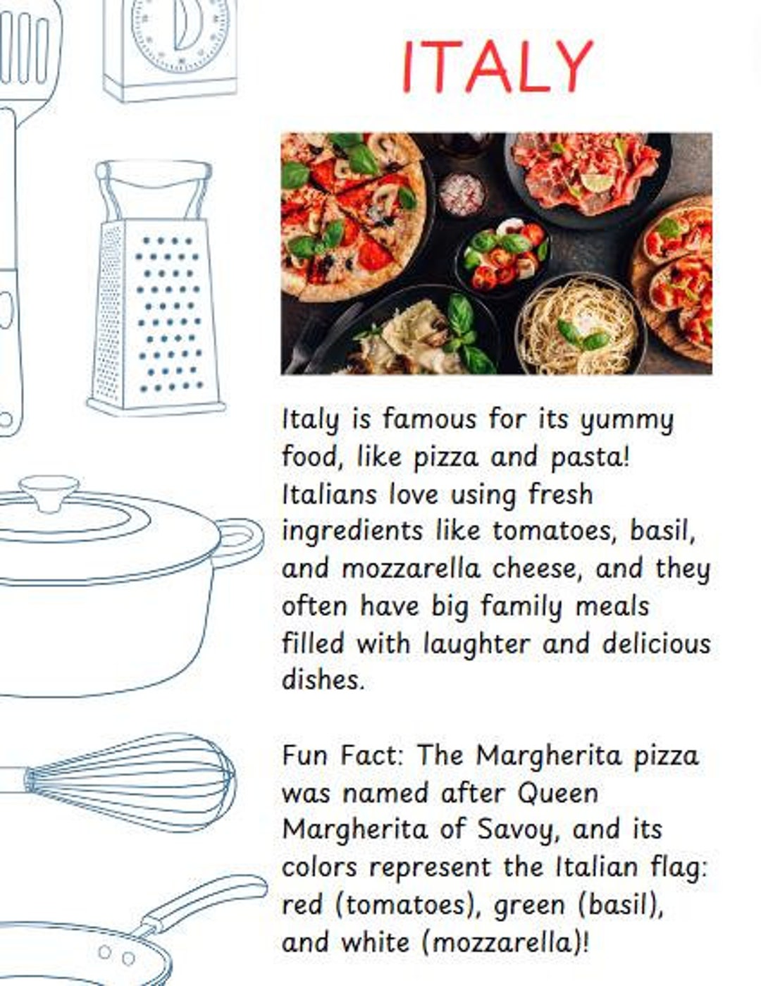 Cooking Around the World Class PDF - Fun and Educational Homeschool ...