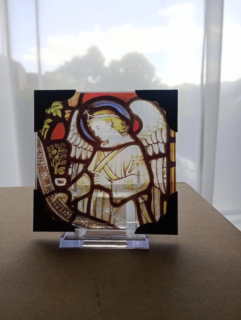 Mini Stained Glass Sample Panel & Stand Angel - Etsy UK