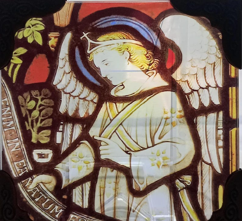 Mini Stained Glass Sample Panel & Stand Angel - Etsy UK
