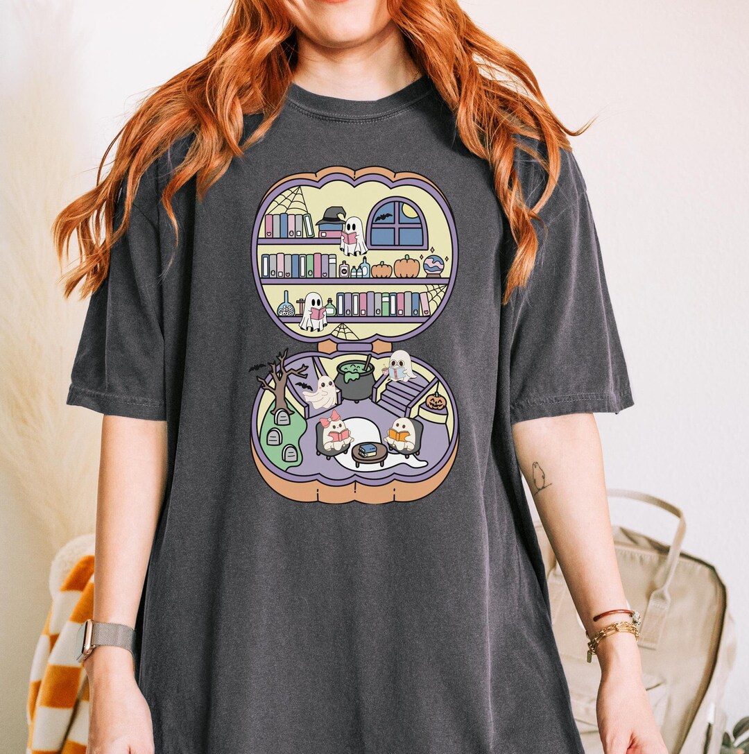 Haunted Library Polly Pocket Tee | Ghost Readers Halloween Shirt ...