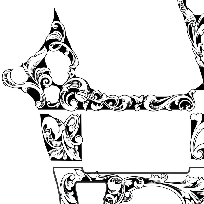 Colt1911 Engraving Design: Eagle Baroque Vector (SVG, AI, DXF) - Etsy
