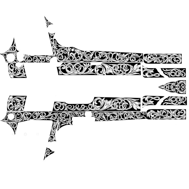 Baroque Pattern Design,browning Engraving Design, Gun, Grips, Vector ...