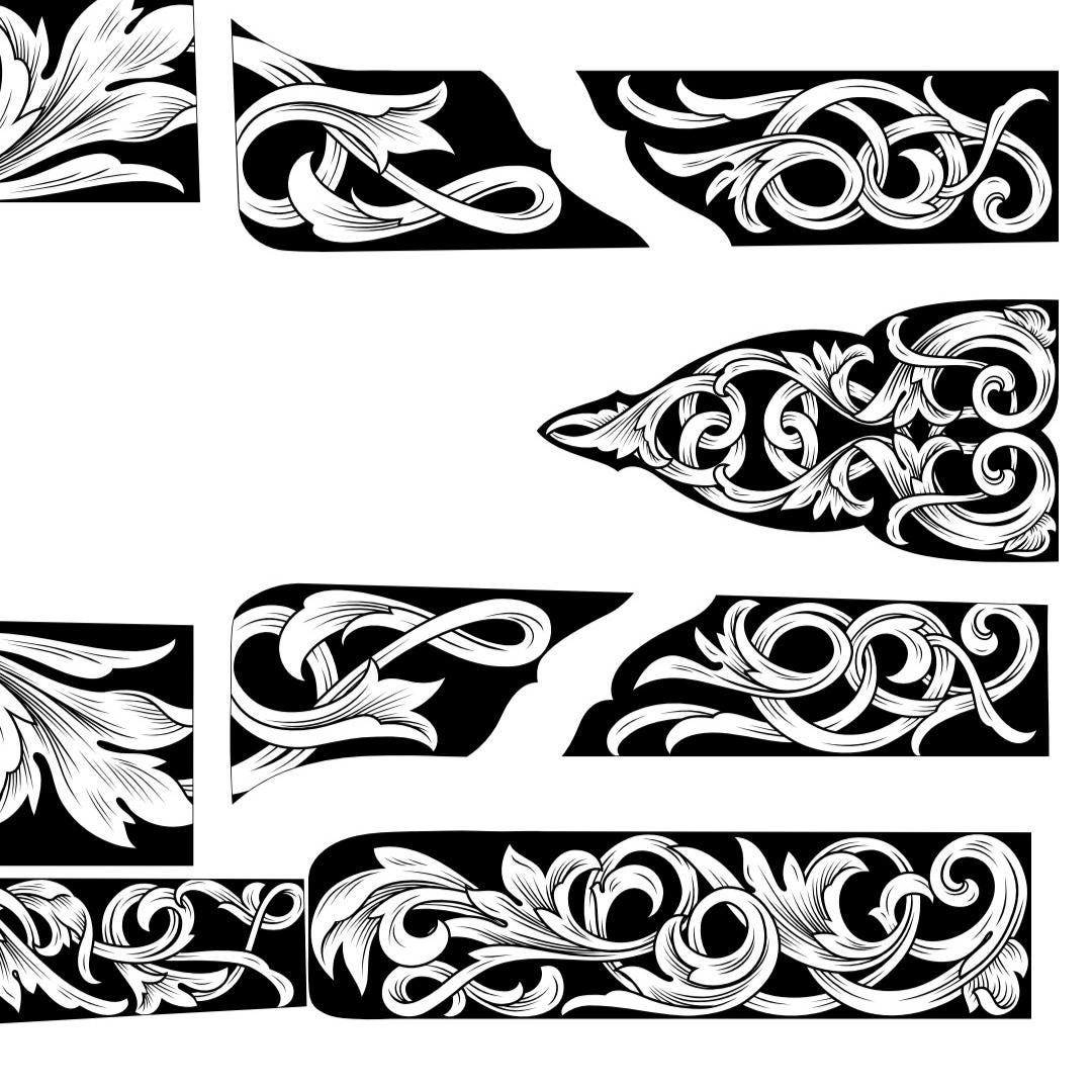 Baroque Pattern Design,browning Engraving Design, Gun, Grips, Vector ...