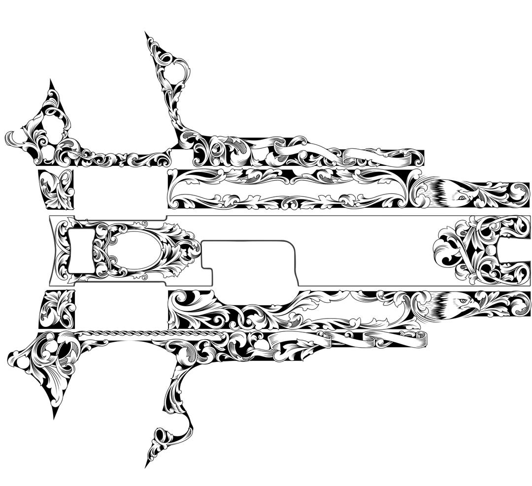 Specially Adapted Colt1911 With Eagle, Colt1911 Engraving Design, Gun ...