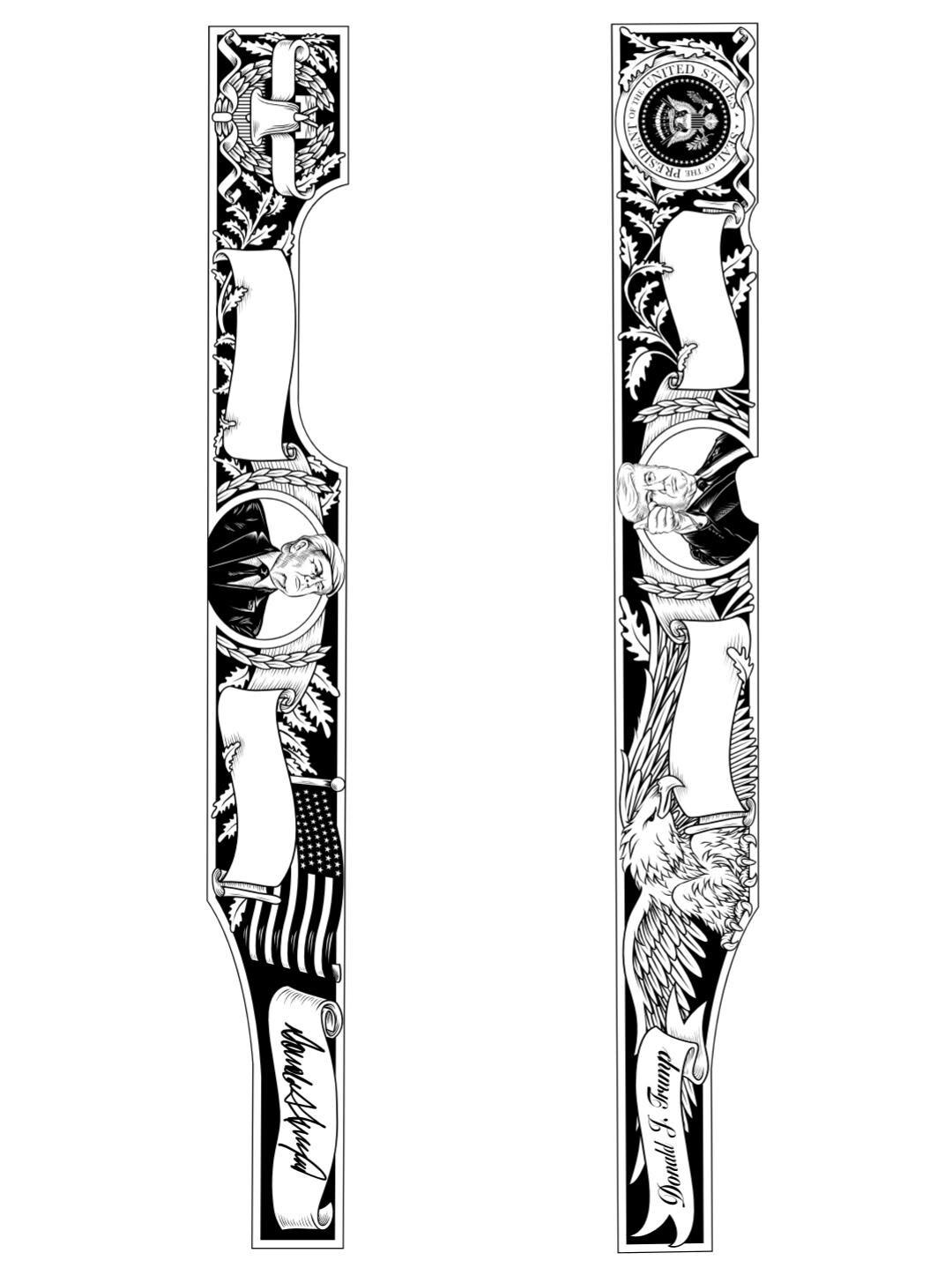 Trump Colt 1911 Engraving Design: Laser Cut Vector Files (SVG, AI, DXF ...