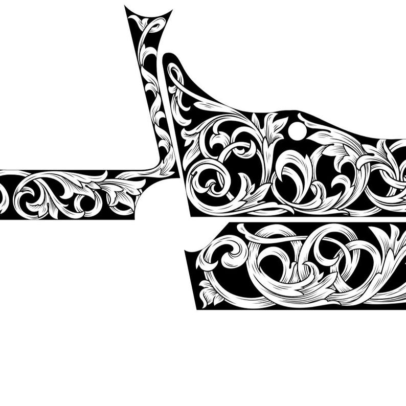 Baroque Pattern Design,browning Engraving Design, Gun, Grips, Vector ...