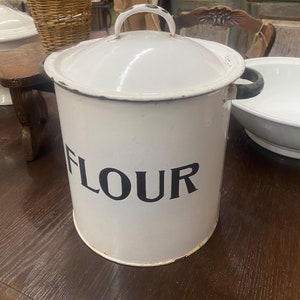 English Flour Enamelware Canister English Country Kitchen Number 168 - Etsy