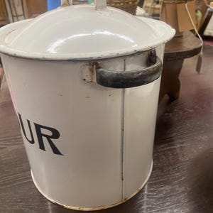 English Flour Enamelware Canister English Country Kitchen Number 168 - Etsy
