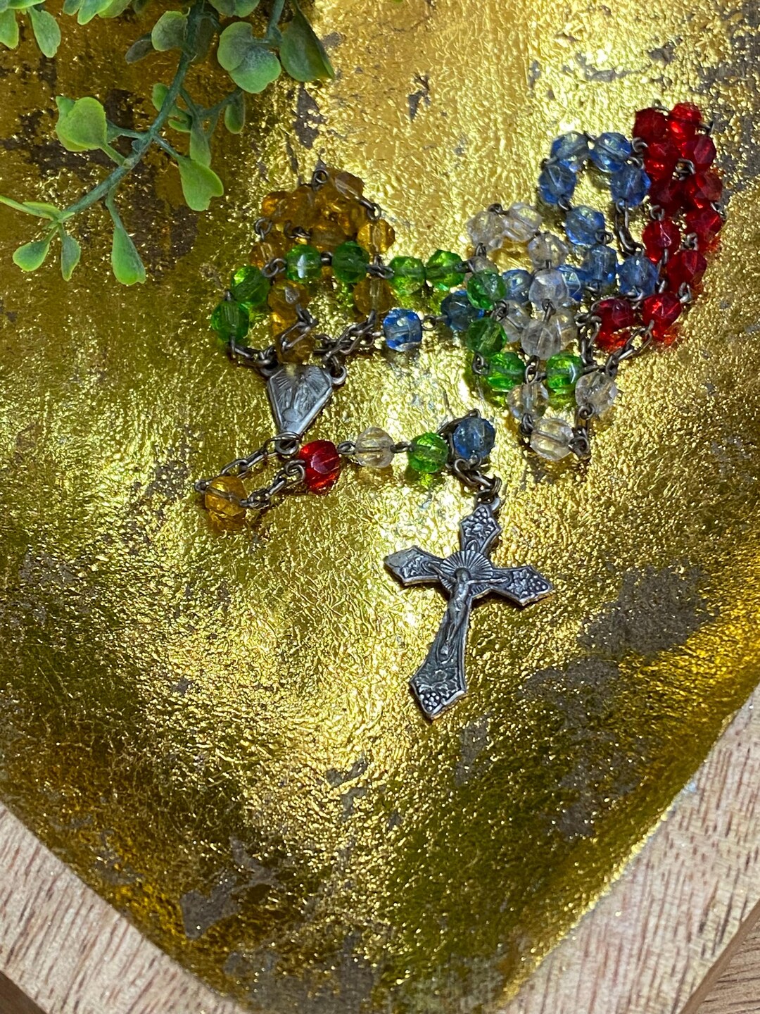 Multi Color Italian Glass Catholic Rosary Religious Rosary #264 - Etsy