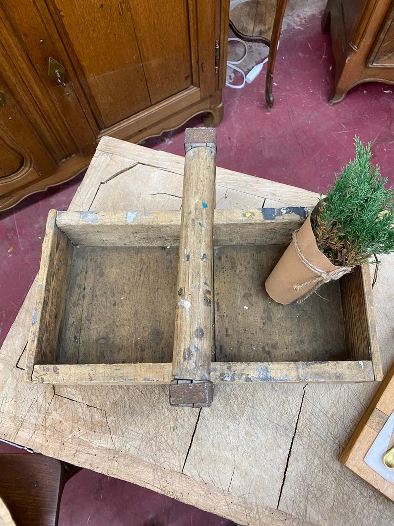 Primitive French Wood Divided Garden Trug #214 - Etsy