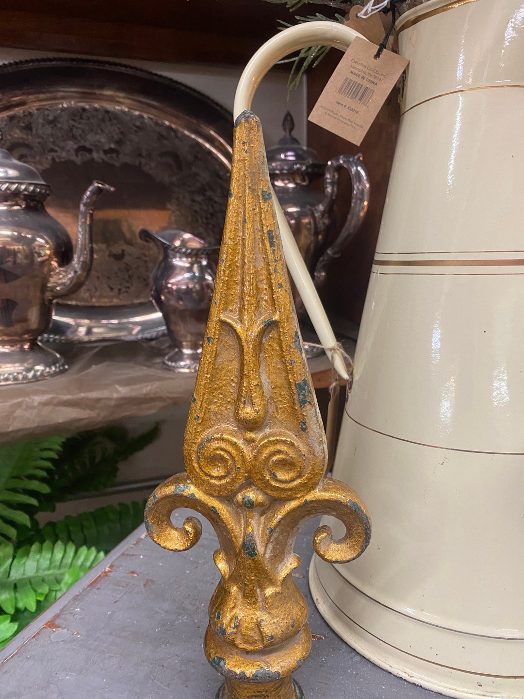 French Heavy Cast Metal Fleur De Lis Finial Architectural Salvage #13 ...