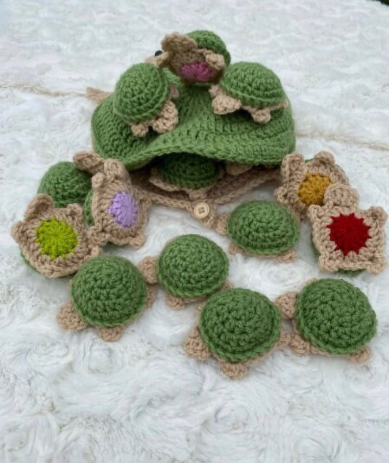 Turtle Crochet Memory Game Full Pattern - Crocheting Amigurumi Full Guide Tutorial PDF English ...